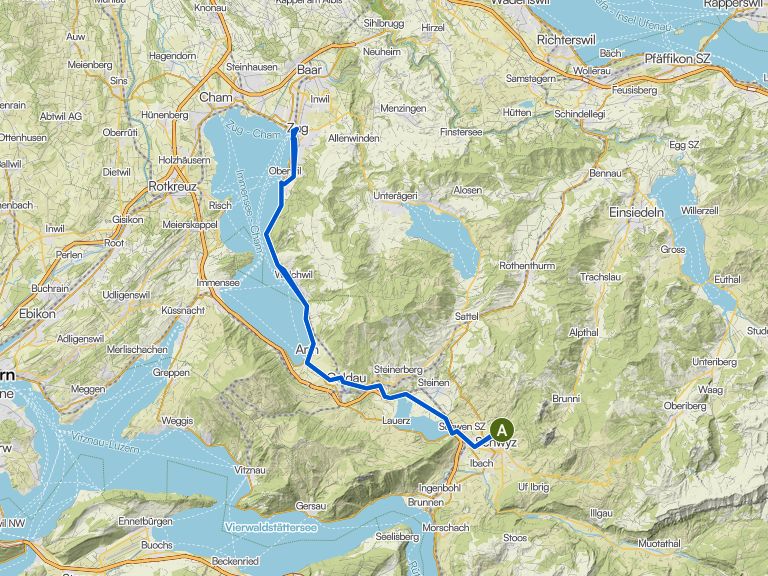 Schwyz, Arth-Goldau, Zug und zurück | Fahrradtour | Komoot